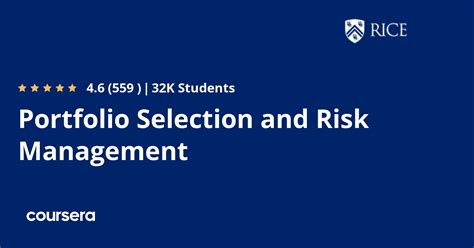Portfolio Selection And Risk Management Coursya