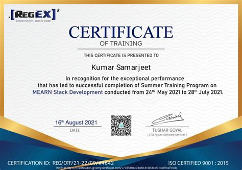 kumar samarjeet on linkedin internship regexsoftwareservices