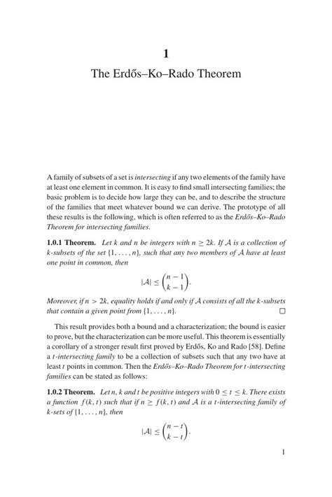 The Erdőskorado Theorem Chapter 1 Erdõskorado Theorems