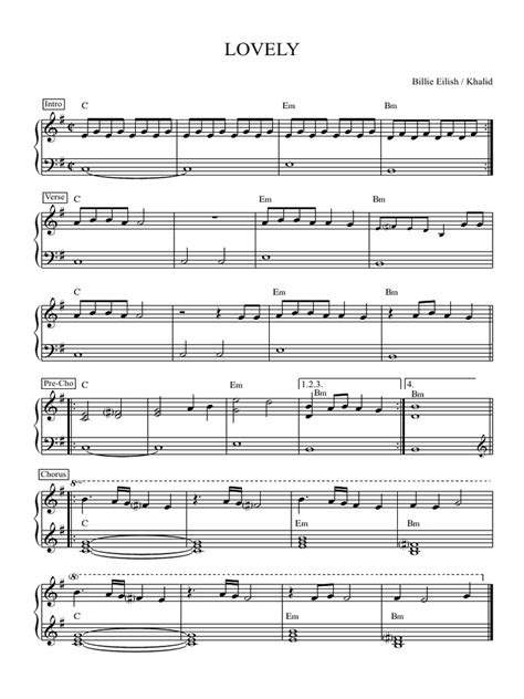 Lovely Billie Eilish Pdf