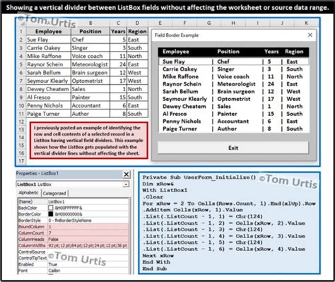 Showing A Vertical Divider Between Listbox Fields Without Affecting The