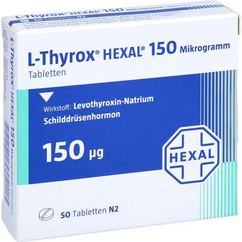 L Thyrox Hexal 150 Tabletten 50 St Auf E Rezept Kaufen Aponeo