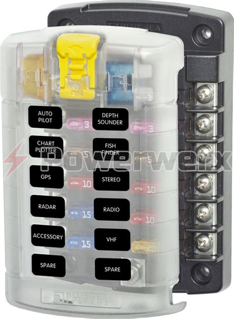 Blue Sea 5029 12 Circuit Blade Fuse Block With Cover Powerwerx
