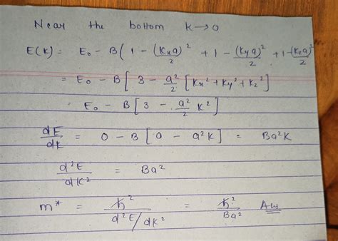 Q19 The Energy Of An Electron In A Band As A Function Of Its Wave