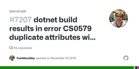 Dotnet Build Results In Error Cs0579 Duplicate Attributes With Assemblyversionattribute And