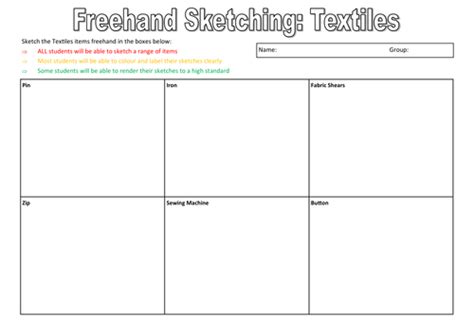Freehand Textiles Sketching Tasks Teaching Resources