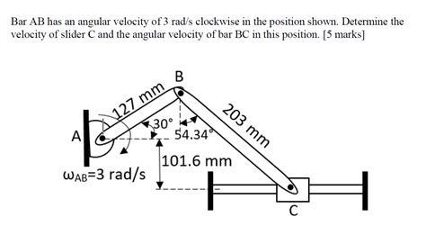 Solved Bar Ab Has An Angular Velocity Of 3 Rad S Clockwise