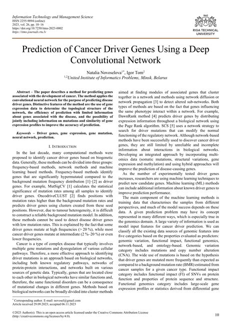Pdf Prediction Of Cancer Driver Genes Using A Deep Convolutional Network