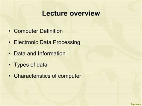 Introduction To Computers Lecture 1 Pptx Computing Technology