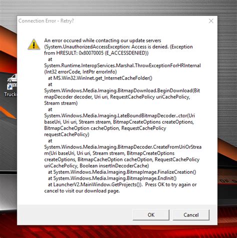 Error Exception From Hresult 0x80070005 Eaccessdenied Solutions Truckersmp Forum