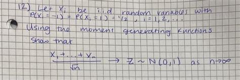 solved 12 let xi be i i d random variables with