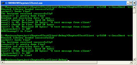 running the client server program for wsaasyncselect and wsaeventselect