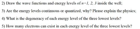 Solved Draw The Wave Functions And Energy Levels Of N Chegg