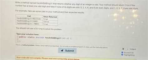 Solved Write A Method Named Hasanodddigit That Returns
