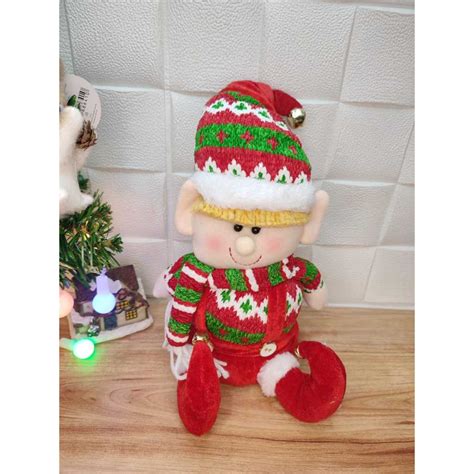 Enfeite Natalino Boneco Duende Sentado Nat0297 Shopee Brasil