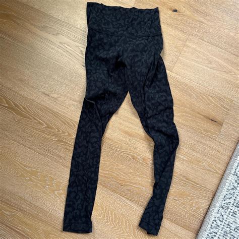 Black Leopard Print Lululemon Leggings Leopardprint Depop