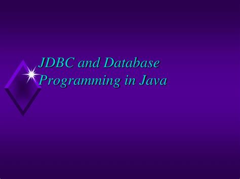 Ppt Jdbc And Database Programming In Java Powerpoint Presentation