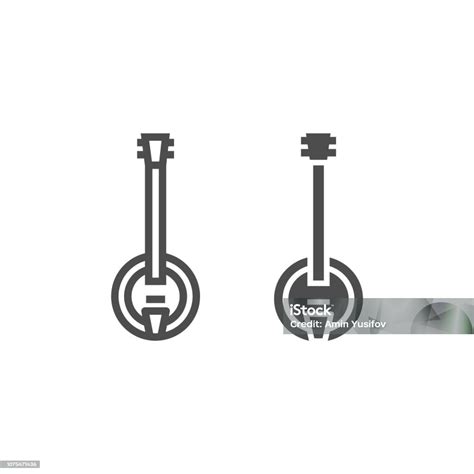 밴 조 선 및 문자 모양 아이콘 음악 국가 악기 기호 벡터 그래픽 흰색 바탕에 선형 패턴 10에 대한 스톡 벡터 아트 및 기타