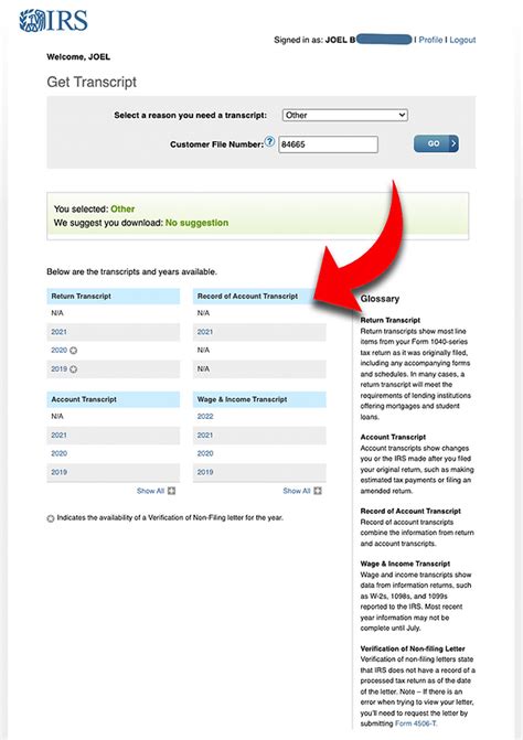 Check Transcript Irs Gov Info