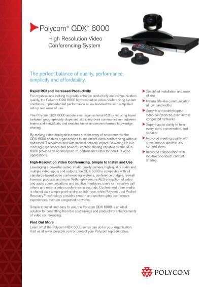 Polycom Qdx 6000 Data Sheet Gesto Communications