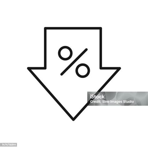 할인 화살표 퍼센트의 편집 가능한 아이콘 흰색 배경에 격리된 벡터 그림 프레젠테이션 웹 사이트 또는 모바일 앱에 사용 가격에 대한 스톡 벡터 아트 및 기타 이미지 Istock