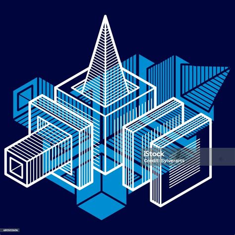 기하학적 그림을 사용하여 만든 추상 벡터 등분형 치수 셰이프 0명에 대한 스톡 벡터 아트 및 기타 이미지 0명 3차원 형태