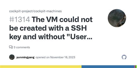 The Vm Could Not Be Created With A Ssh Key And Without User Password
