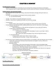 Chapter Memory CHAPTER MEMORY The Phenomenon Of Memory Memory The Persistence Of