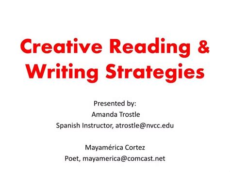 Ppt Creative Reading And Writing Strategies Powerpoint Presentation Id 1579263
