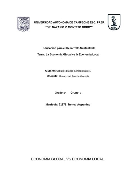 Economia Global Vs Economia Local Pdf