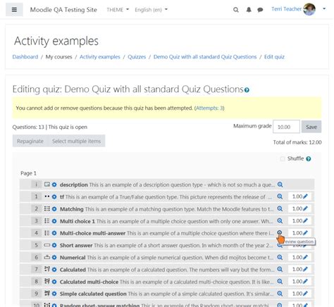 Export Questions Moodledocs