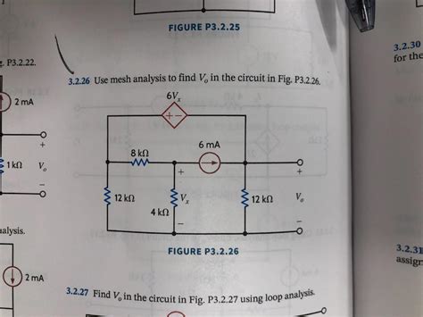 solved 3 2 26 use mesh analysis to find vo in the circuit in