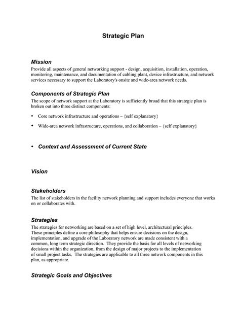 Strategic Plan Template Spark Premium Template Template Spark