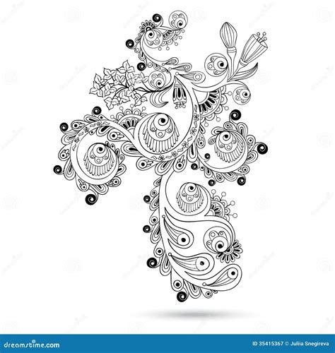 Pattern Scroll Motif For Vintage Design Card Stock Vector
