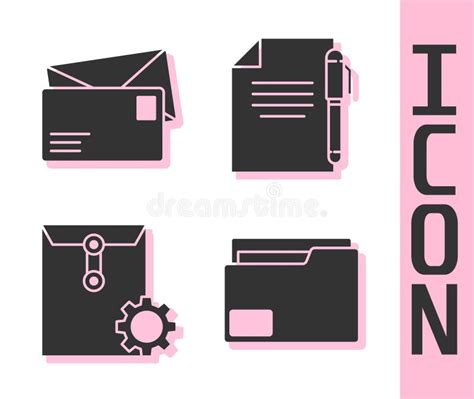 set document folder envelope envelope setting and document and pen