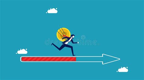 Finance And Investment Progress Businessman With Coins On Arrows Pointing Forward Stock