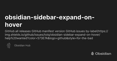 obsidian sidebar expand on hover obsidian hub obsidian publish