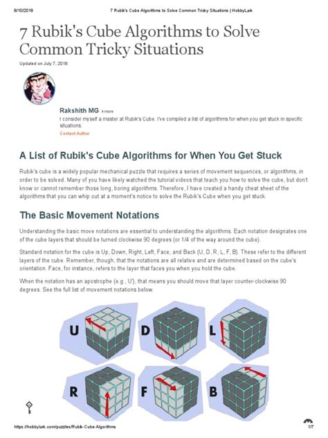 7 Rubiks Cube Algorithms To Solve Common Tricky Situations Hobbylark