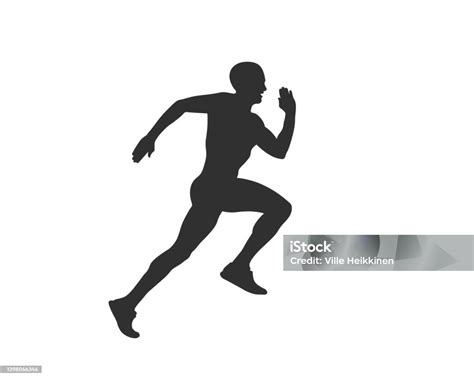 러닝맨 실루엣 아이콘 모양 기호 스포츠 선수 사람들은 로고에 서명합니다 벡터 일러스트 레이 션 이미지 하얀 바브그라운드에 고립되어 있습니다 달리기에 대한 스톡 벡터 아트 및