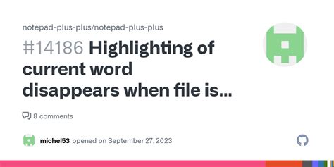 highlighting of current word disappears when file is automatically