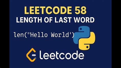 Leetcode 58 Length Of Last Word In Python Easy Coding Tutorial For Beginners Youtube