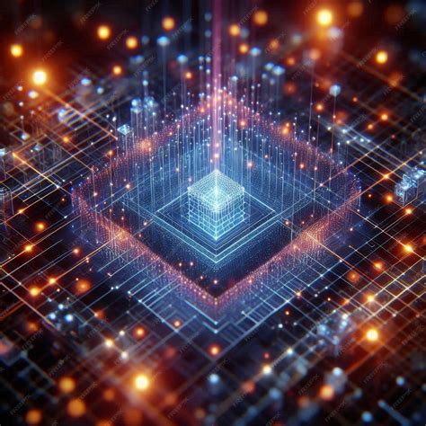 Quantum Computing Data Stream With Blockchain Matrix And Neural Network Connections In 3d