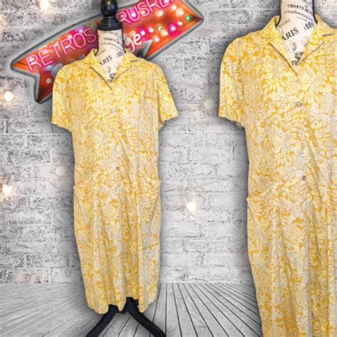 Vintage 1950s Pinup Twee Floral Pattern Midi Dress … Gem