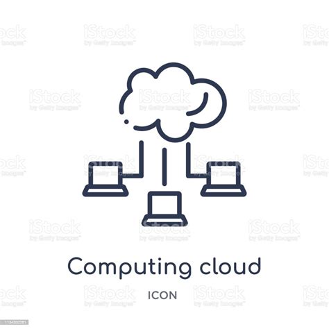인터넷 보안 및 네트워킹 개요 컬렉션에서 선형 컴퓨팅 클라우드 아이콘입니다 얇은 라인 컴퓨팅 구름 아이콘 흰색 배경에 고립입니다 컴퓨팅 클라우드 트 렌 디 일러스트레이션 0