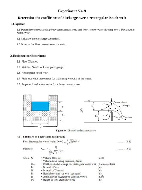 Experiment No 9 Pdf Flow Measurement Discharge Hydrology