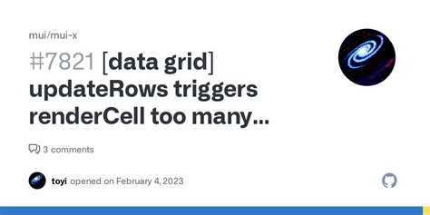 Data Grid UpdateRows Triggers RenderCell Too Many Times Issue 7821 Mui Mui X GitHub