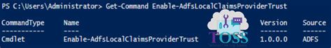 Enable Adfslocalclaimsprovidertrust Adfs Toss