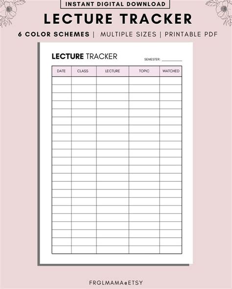 Lecture Tracker Online Class Notes Homework Tracker Assessment