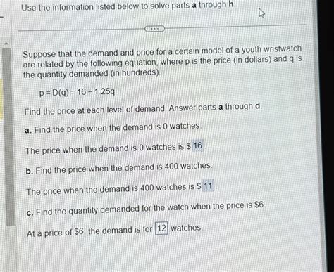 Solved Use the information listed below to solve parts a | Chegg.com