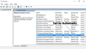 Fix Windows Defender Error X